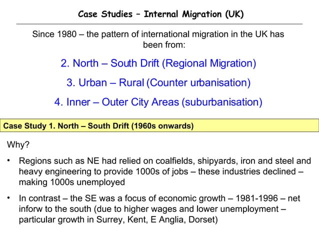 International and Internal Migration - the UK | PPT