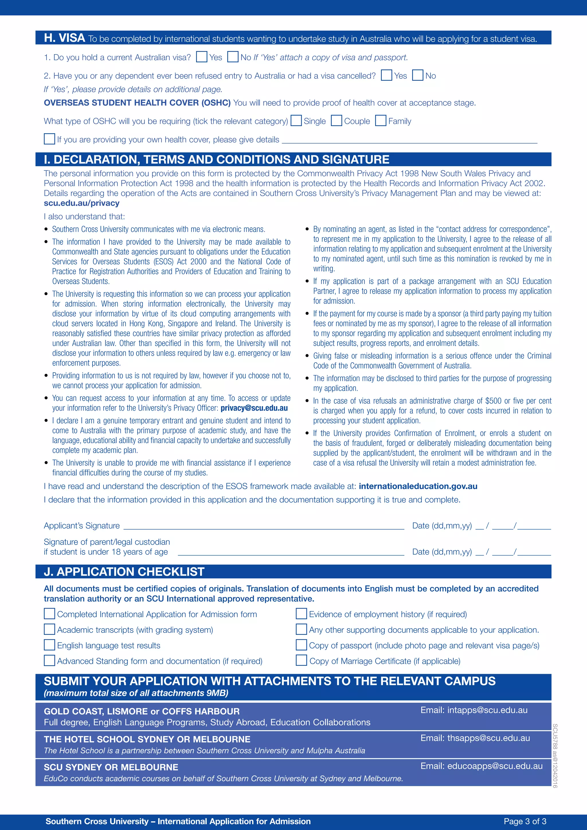 Southern Cross University International application-for-admission ...
