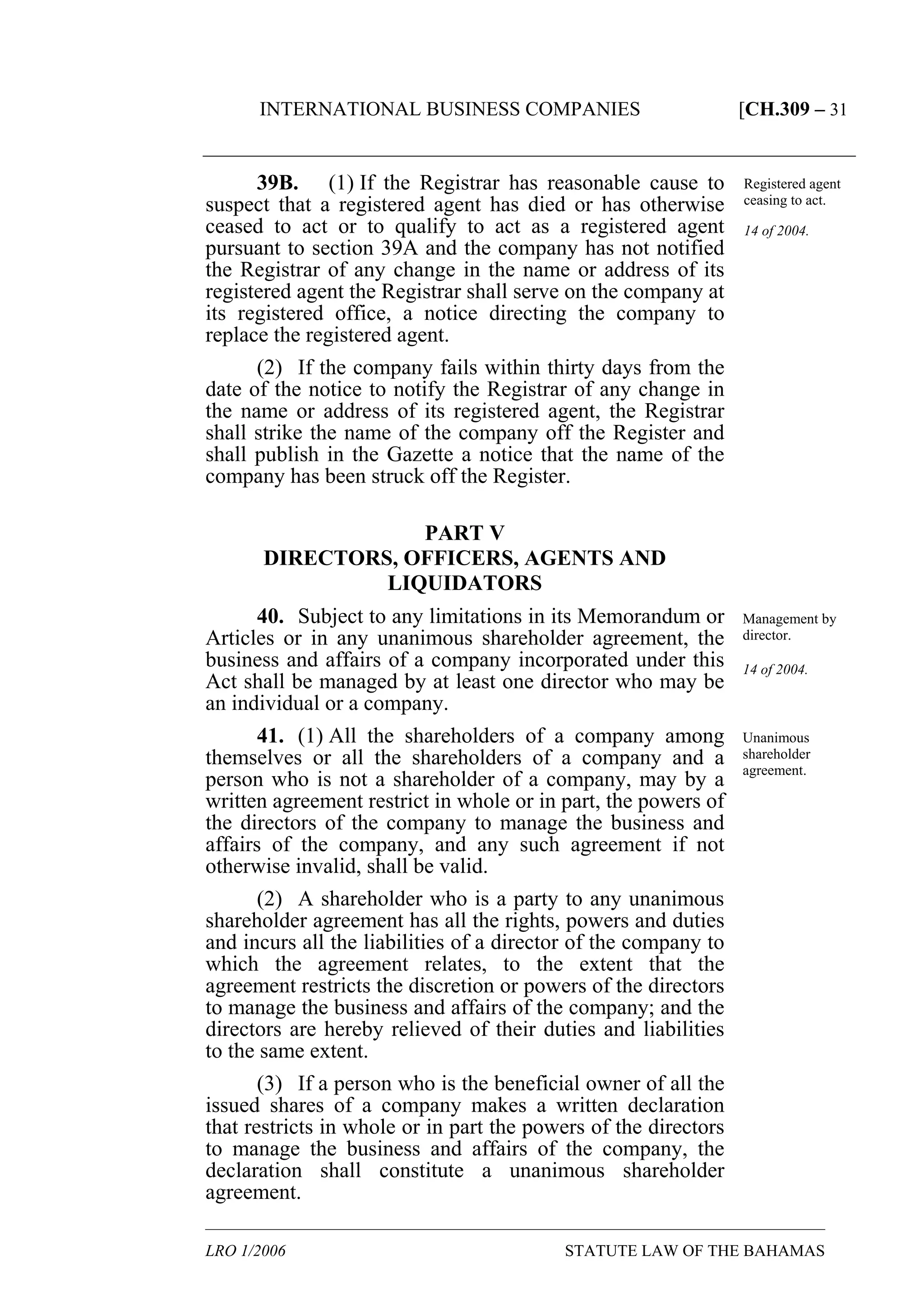 International Business Companies Act 2000 Bahamas | PDF