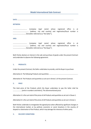 International Contracts Models | PDF