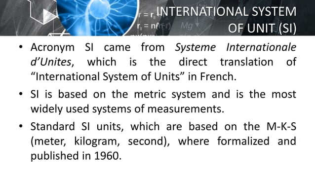 International system-units (Science 6) | PPT