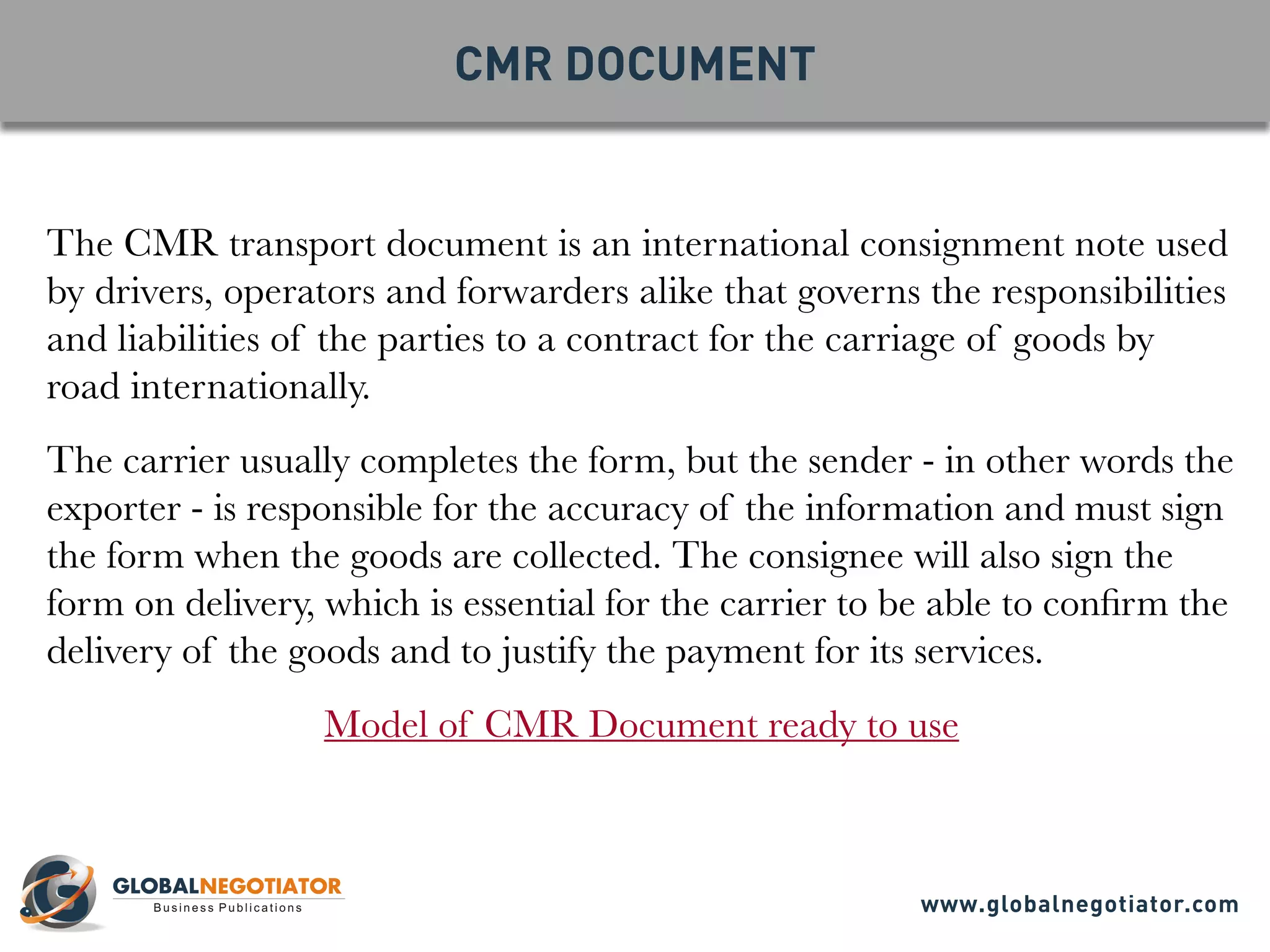 International Trade Documents: 10 Top Documents | PDF
