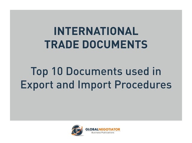 International Trade Documents: 10 Top Documents | PDF | Logistics and Transportation Industry ...