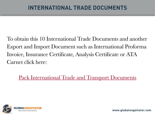 International Trade Documents: 10 Top Documents | PDF | Logistics and Transportation Industry ...