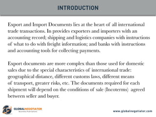International Trade Documents: 10 Top Documents | PDF