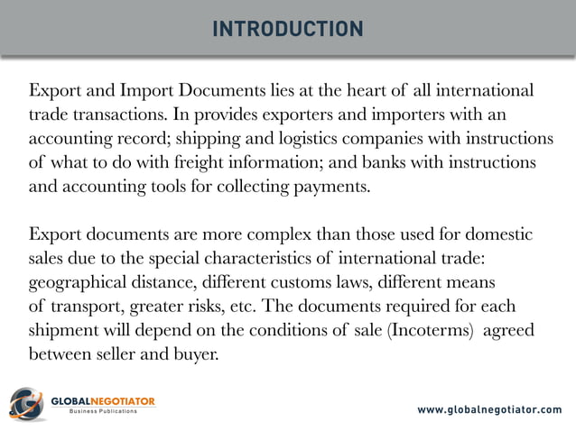 International Trade Documents: 10 Top Documents | PDF | Logistics and Transportation Industry ...