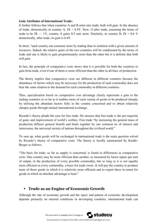 international-trade-lecture-notes ADVANTAGES.pdf | Commodities | Economy
