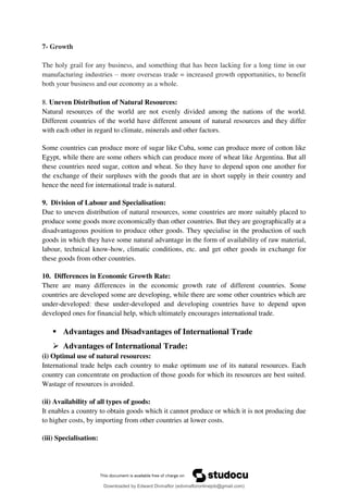 international-trade-lecture-notes ADVANTAGES.pdf | Commodities | Economy
