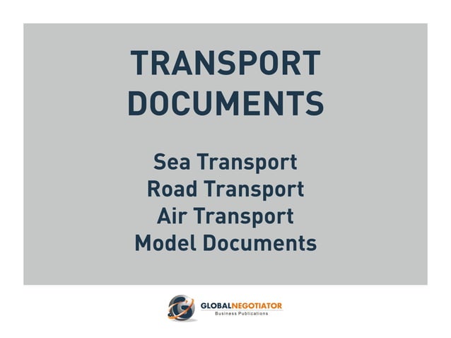 Transport Document: Sea, Road, Air, Multimodal | PDF | Logistics and ...