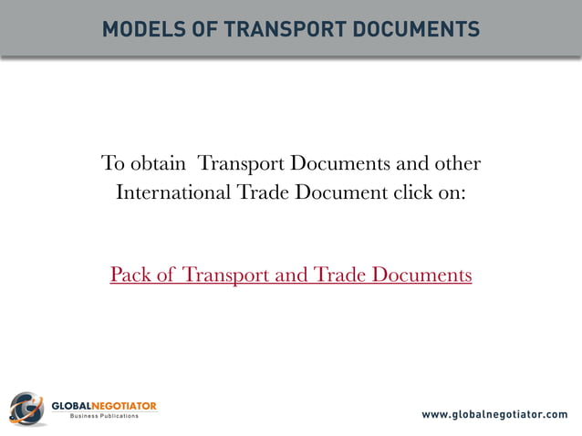 Transport Document: Sea, Road, Air, Multimodal | PPT