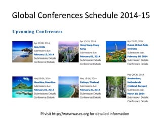 International academic, scientific, engineering conferences 2014_15 | PPT