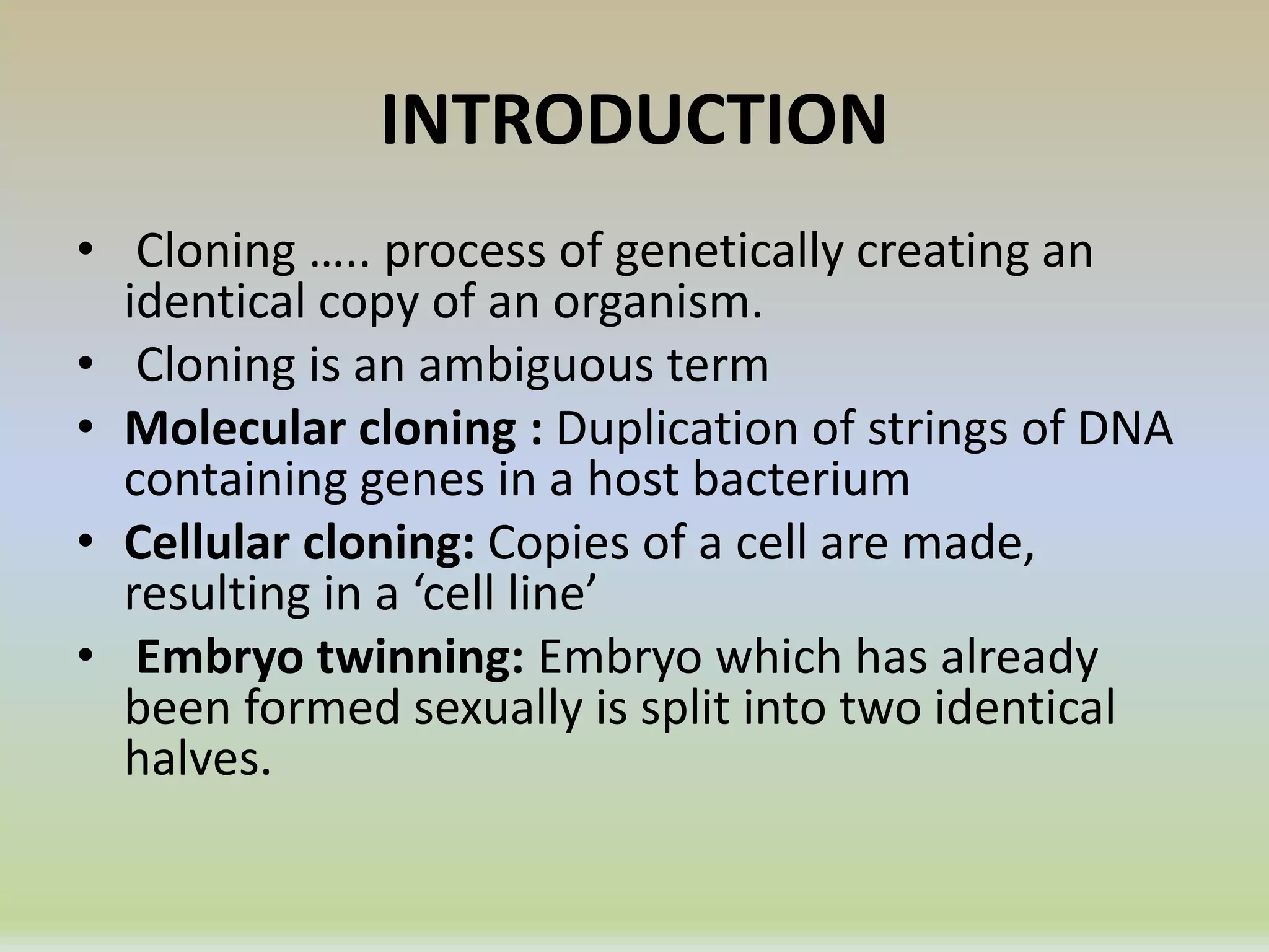 problems in cloning of animal and human | PPT