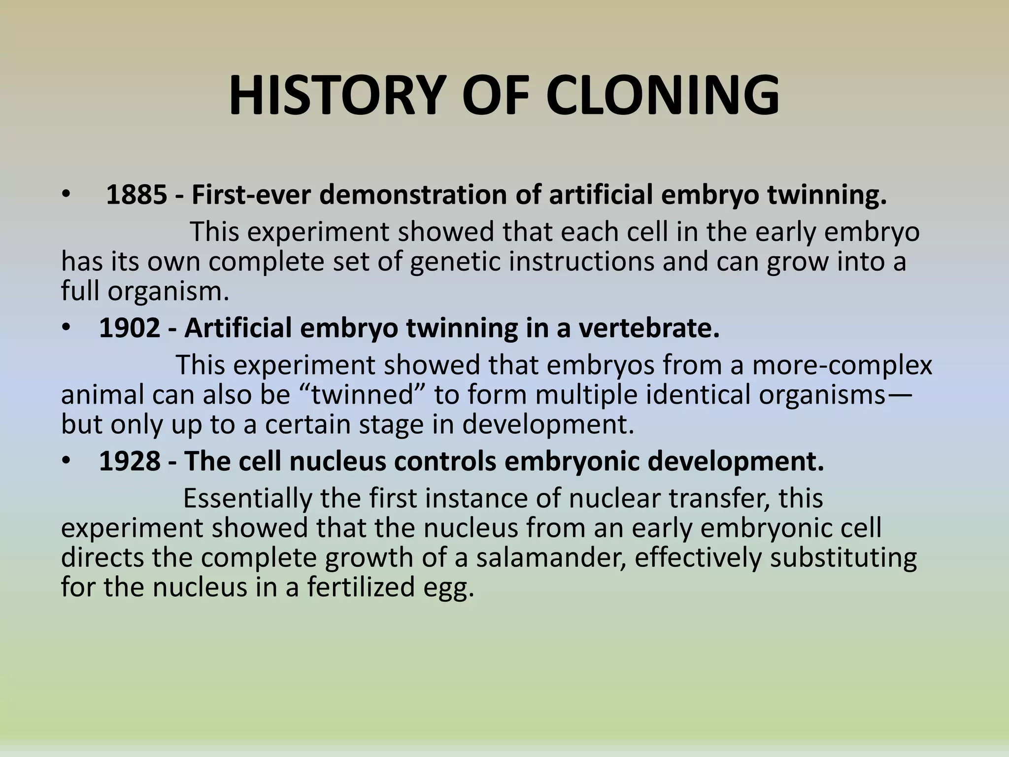 problems in cloning of animal and human | PPT