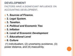 International accounting development and classification (ch2) | PPTX