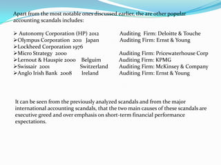 International accounting scandals | PPTX