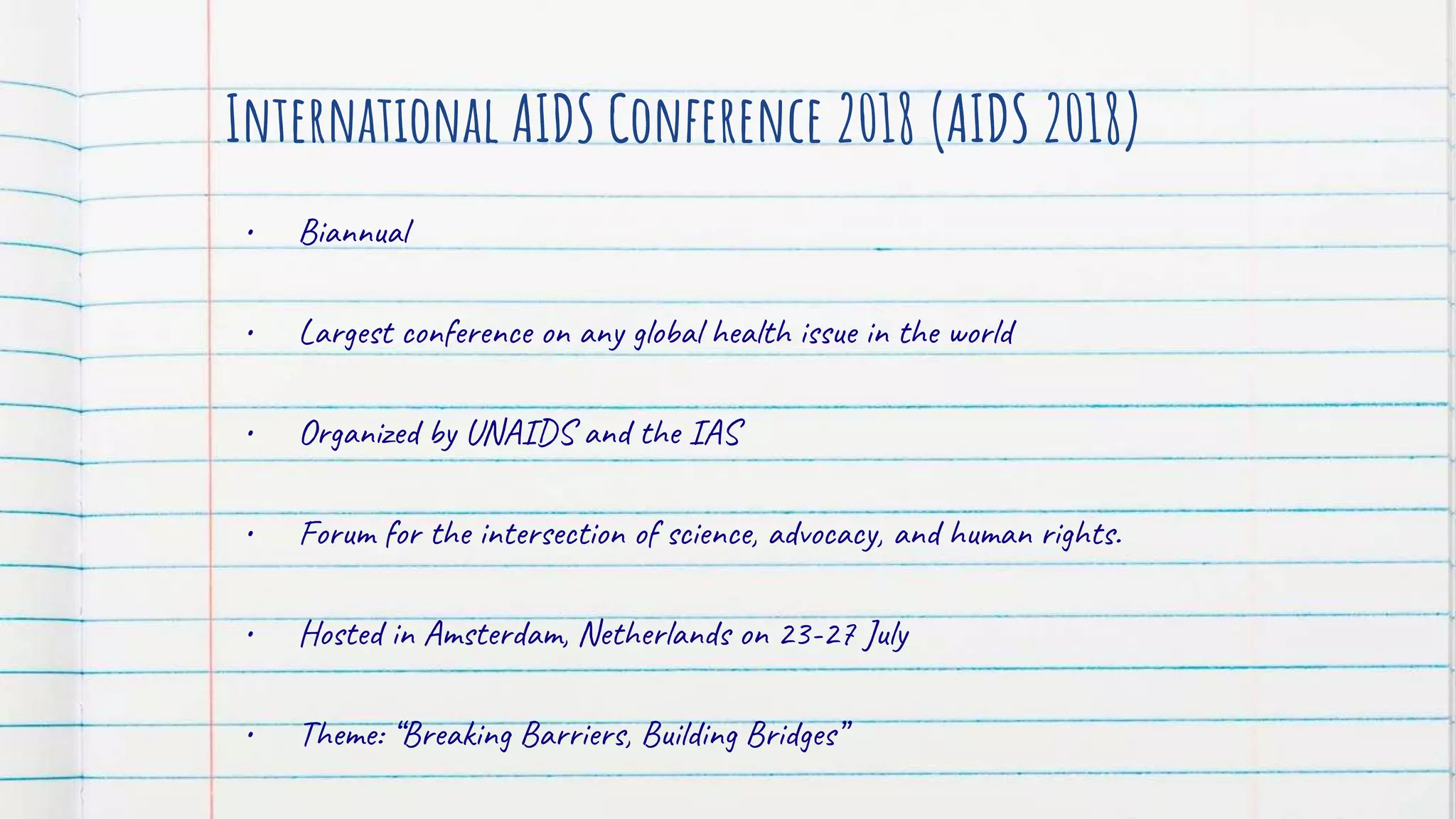 International AIDS Conference | PPTX | Sexual Health | Diseases and ...