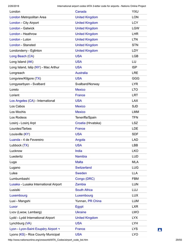 International Airport Codes Iata 3 PDF International Airport Codes Iata 3 PDF