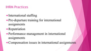 International and comparative aspects of human resource management | PPT