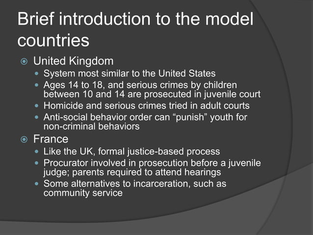 International and comparative juvenile justice | PPTX