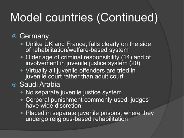 International and comparative juvenile justice | PPTX