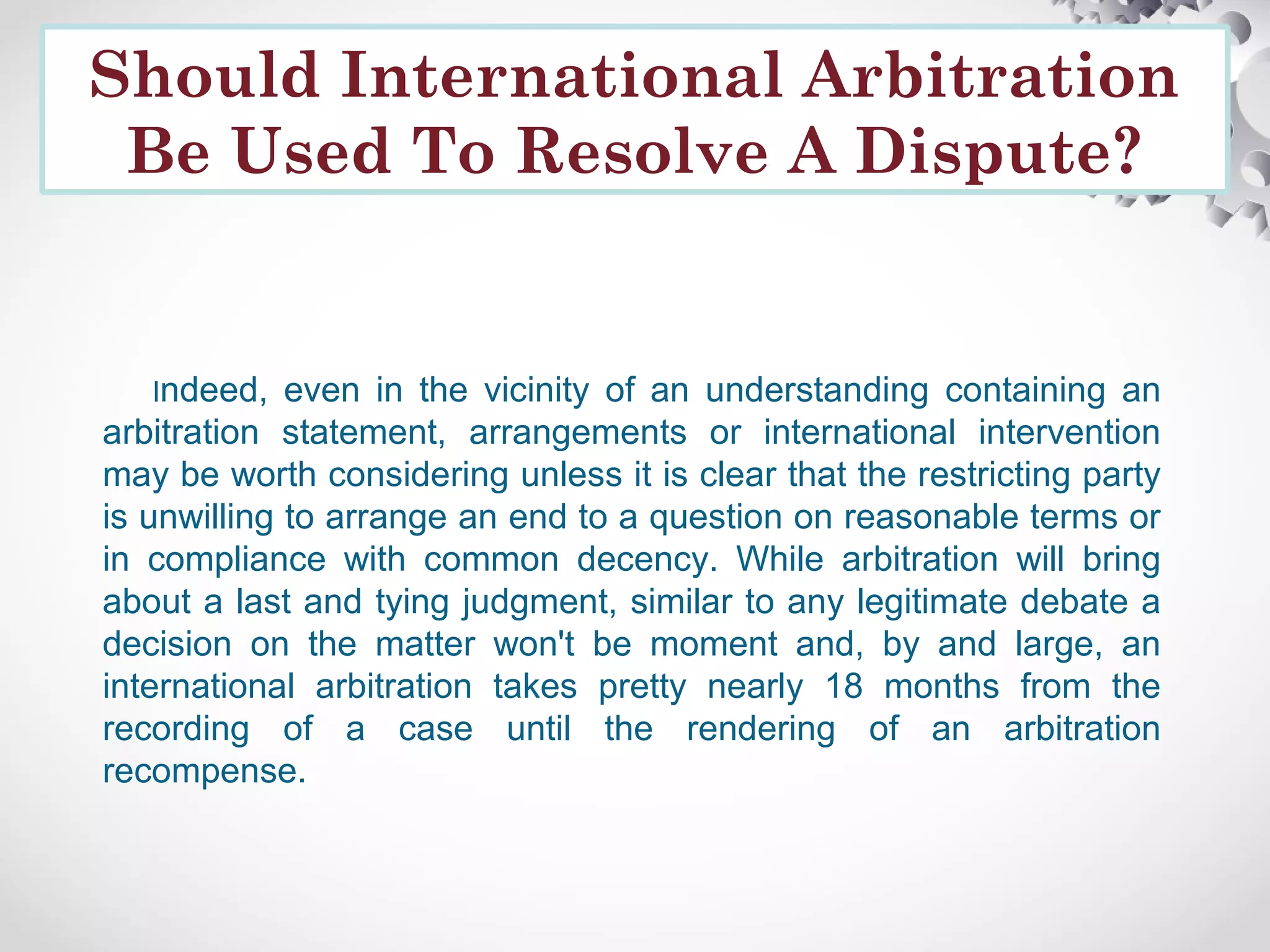 International Arbitration Overview | PPT