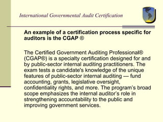 International audit certification | PPT