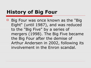 International Auditing Organizations – Big Four | PPT
