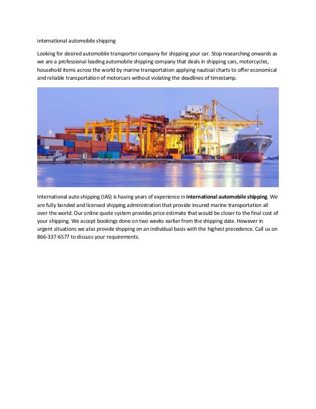 International auto shipping