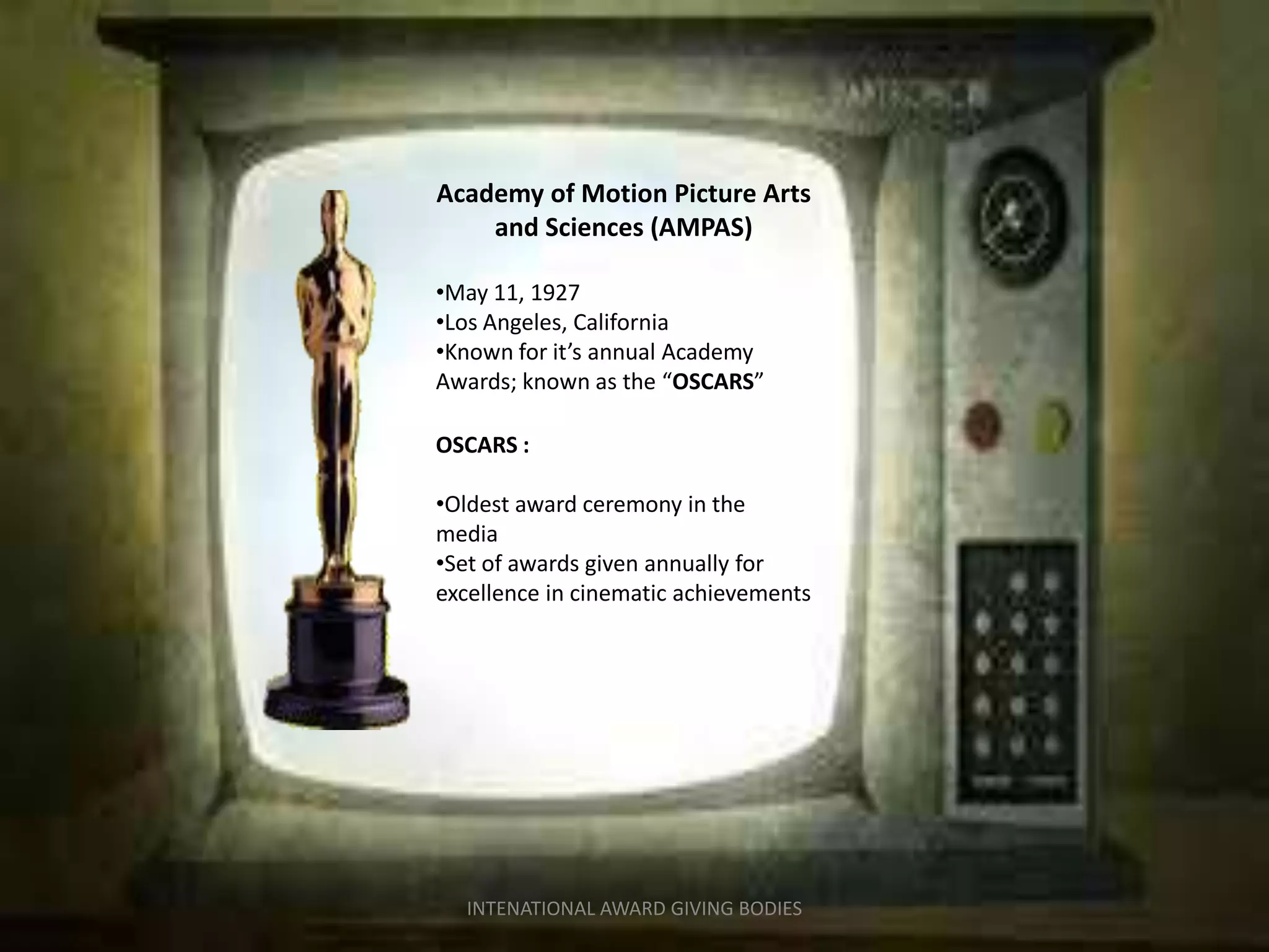 International Award Giving Bodies | PPTX