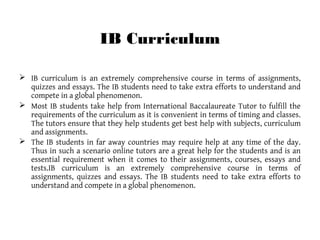 International Baccalaureate Tutor | PPT