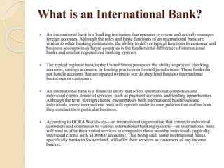 International banking MFI | PPTX