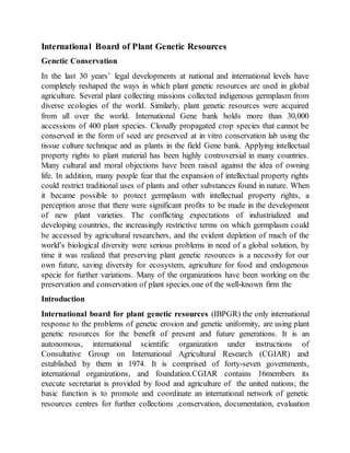 International board for plant genetic resources | DOCX