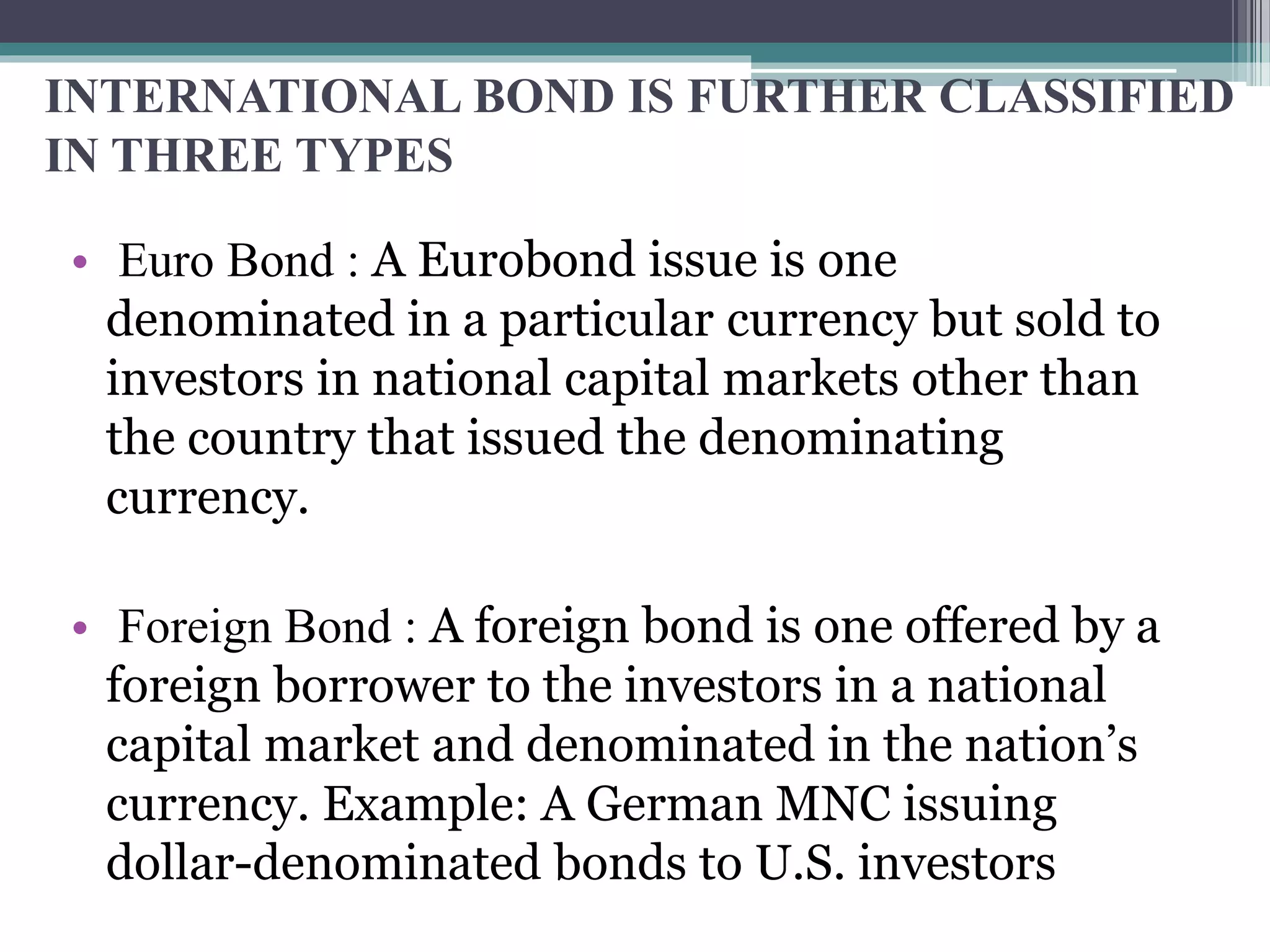 International bond market | PPTX