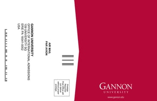 Gannon University International brochure - Intelligent Partners | PPT
