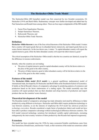 International business: THEORIES OF INTERNATIONAL TRADE | PDF