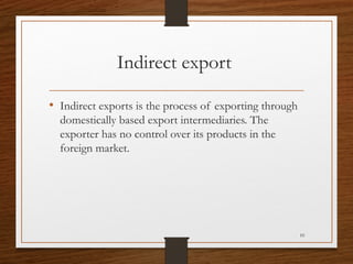 Entry strategies of companies | PPT