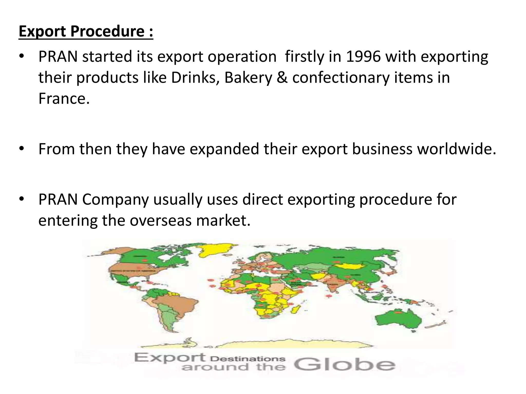 Entry modes of Pran RFL company into oversease market | PPTX