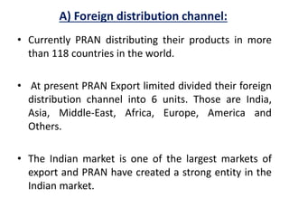 Entry modes of Pran RFL company into oversease market | PPTX