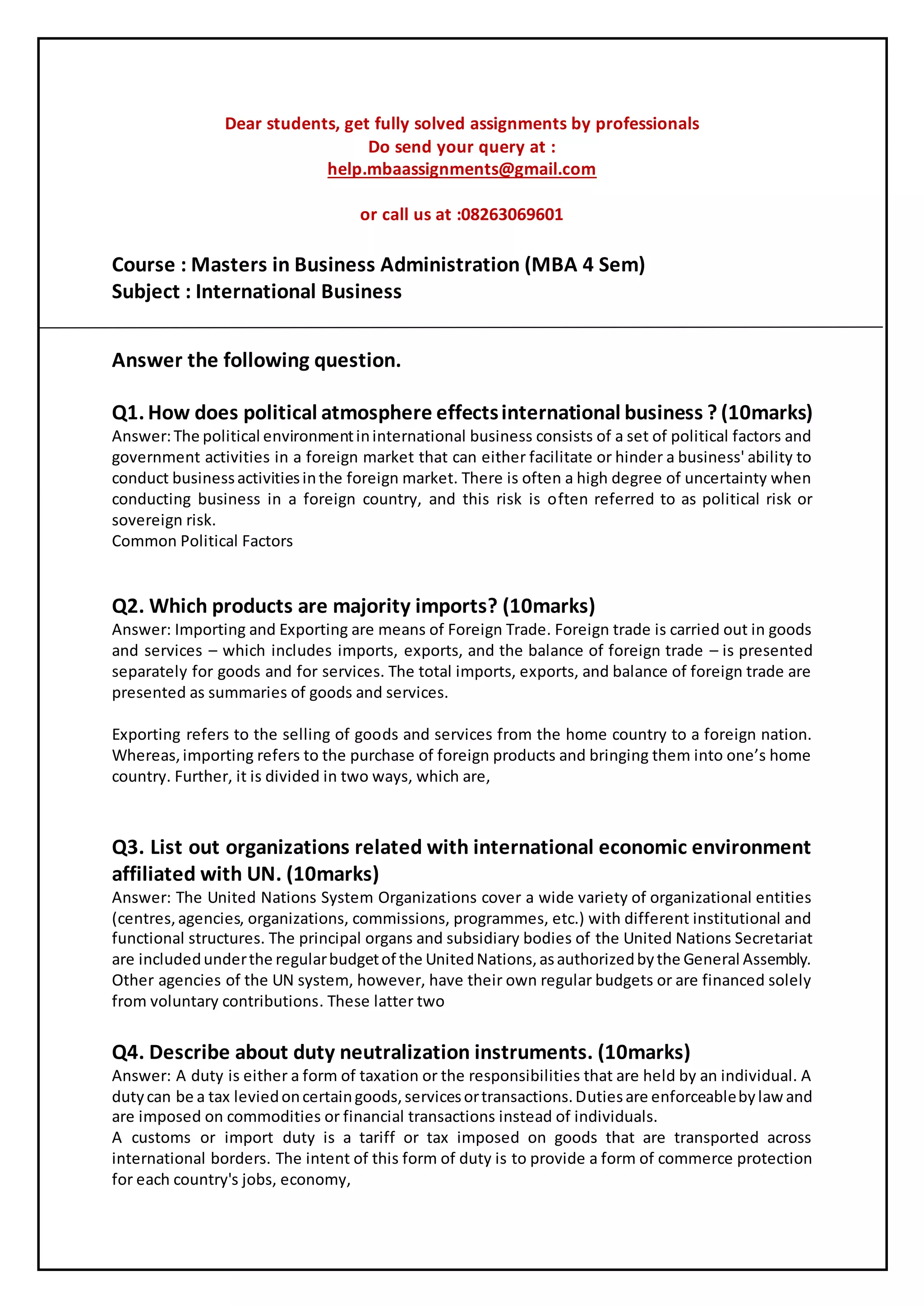 International business | DOCX