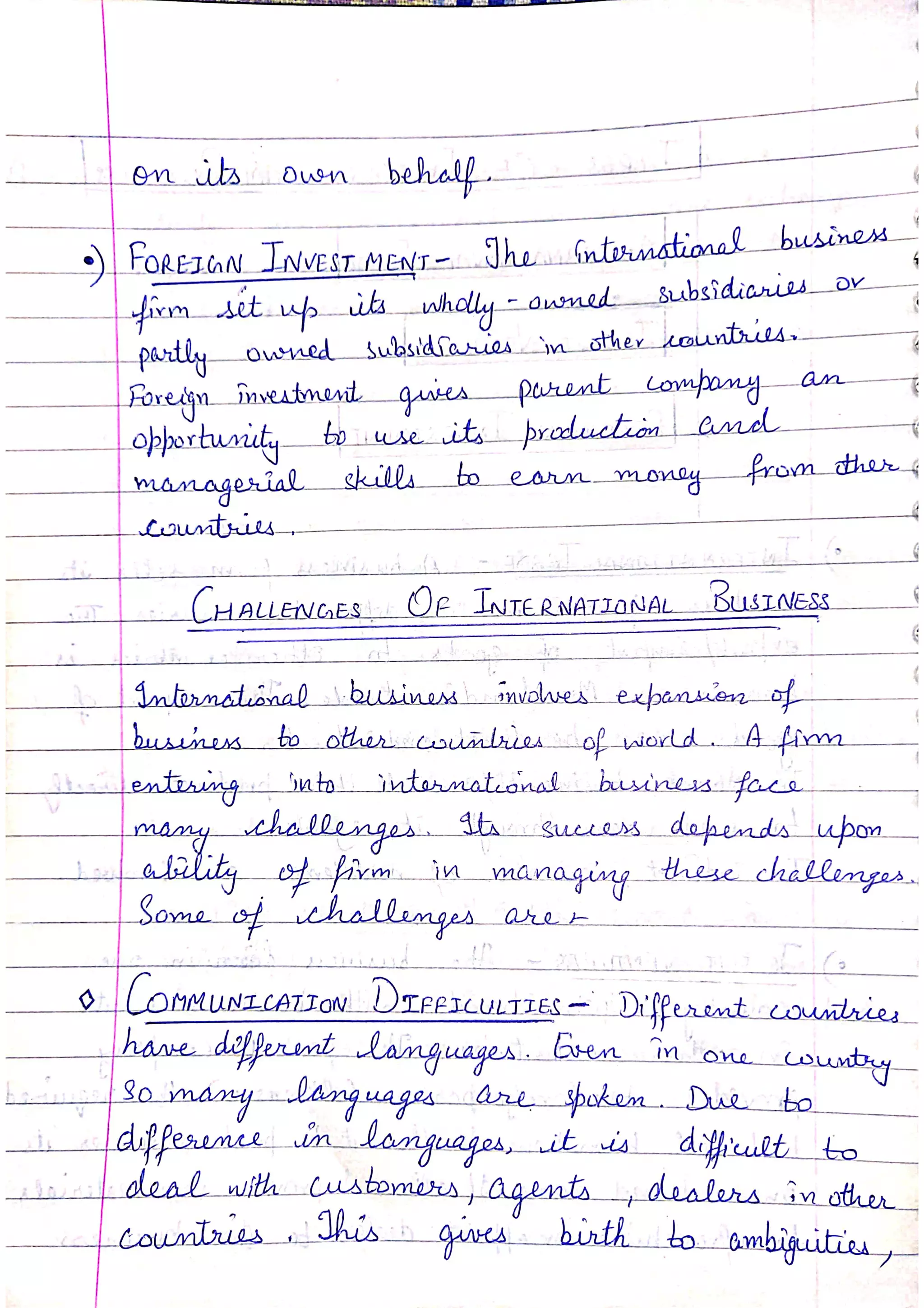 International business | Hand Written Notes | B.com | by Ritish bedi # ...