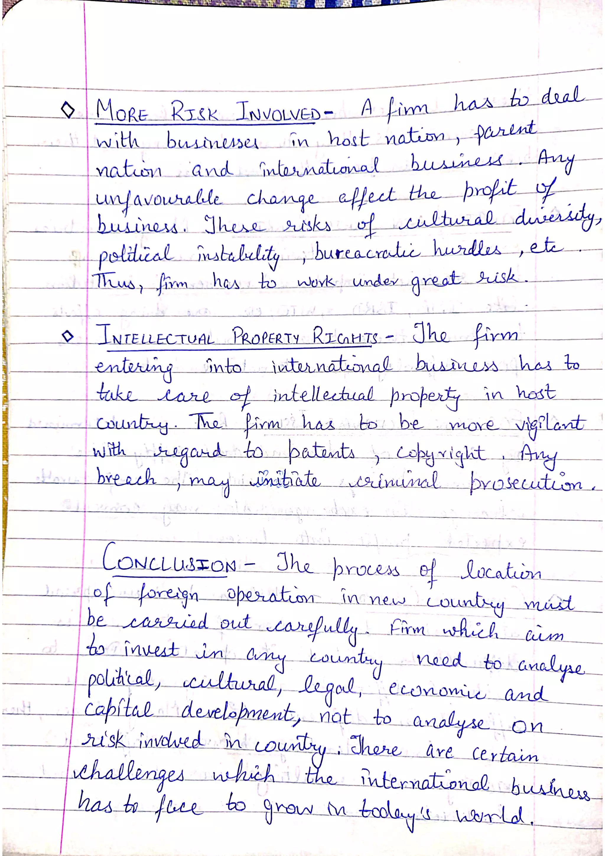 International business | Hand Written Notes | B.com | by Ritish bedi # ...