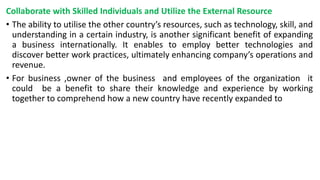 International Business and importance in detail to understand the ...