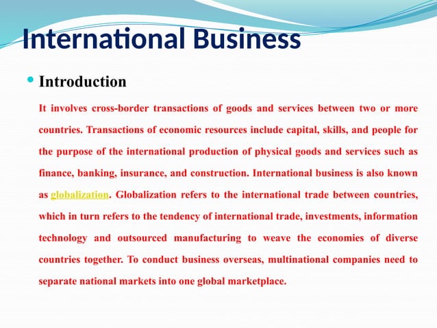 International Business meaning definition and characteristics | PPTX ...