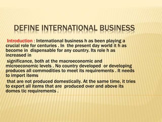 International business 1 | PPTX