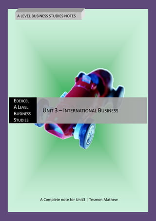 Edexcel A level Business Studies notes Unit3 | PDF