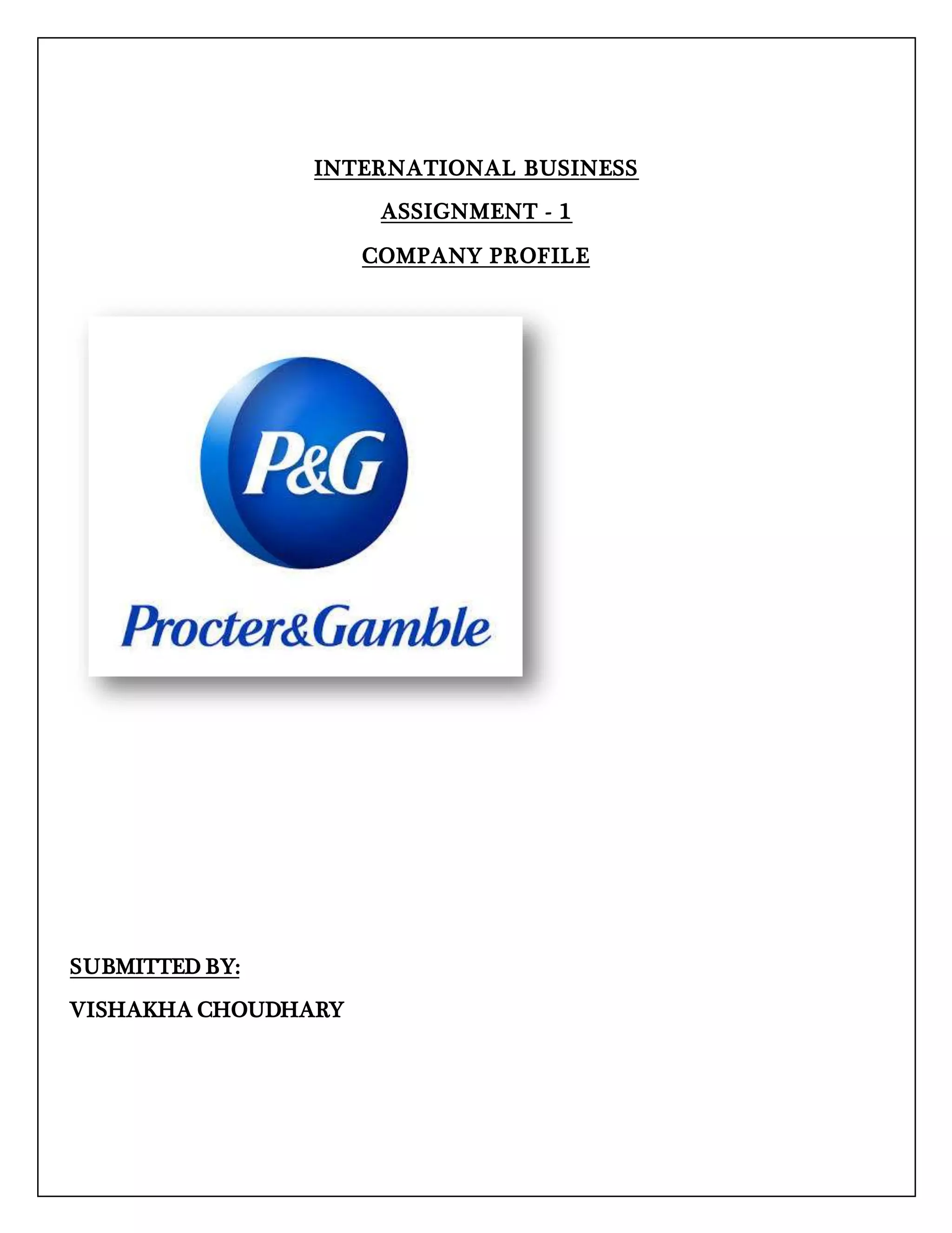 COMPANY PROFILE PROCTER AND GAMBLE | PDF