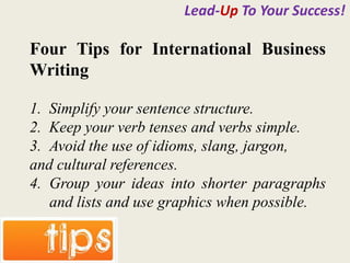 International business english (Workshop, part 3) Svitlana Stetsy | PPTX