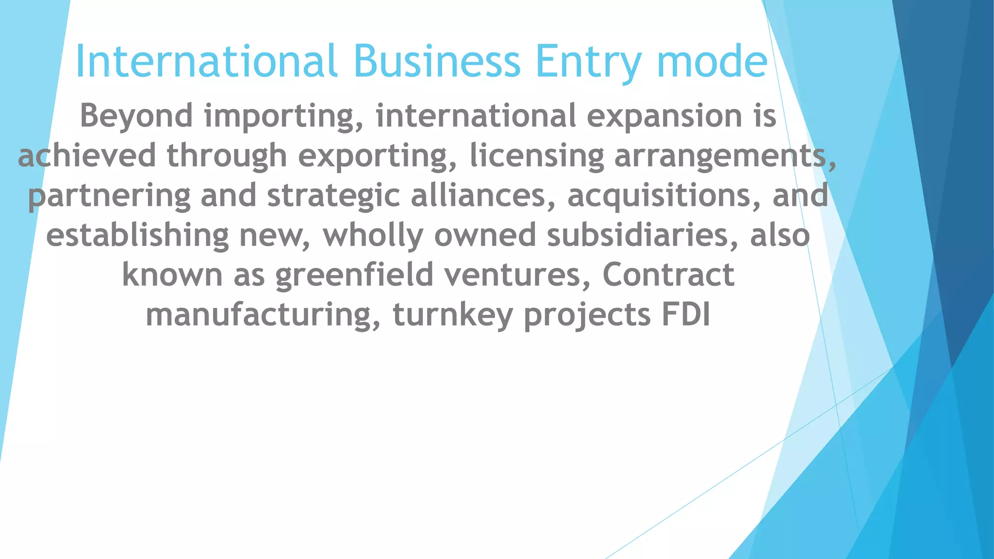International business entry mode | PPTX
