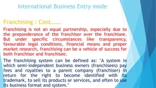 International business entry mode | PPTX