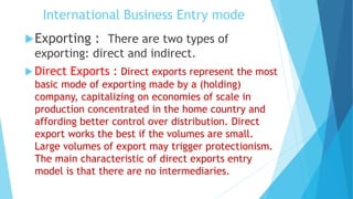 International business entry mode | PPTX